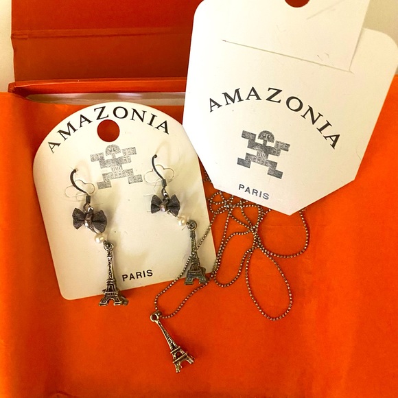 Jewelry | Amazonia Silver Matching Eiffel Tower Necklace And Earrings ...